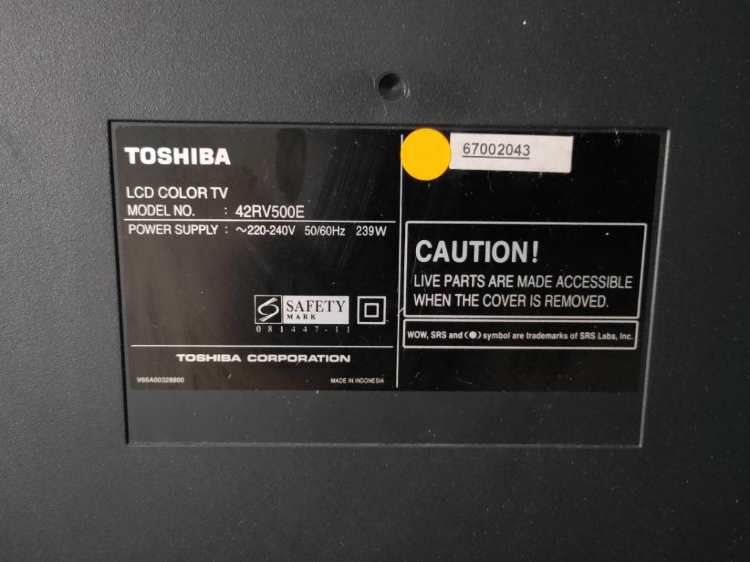 Toshiba 42" LCD TV, TV & Home Appliances, TV & Entertainment, TV on ...