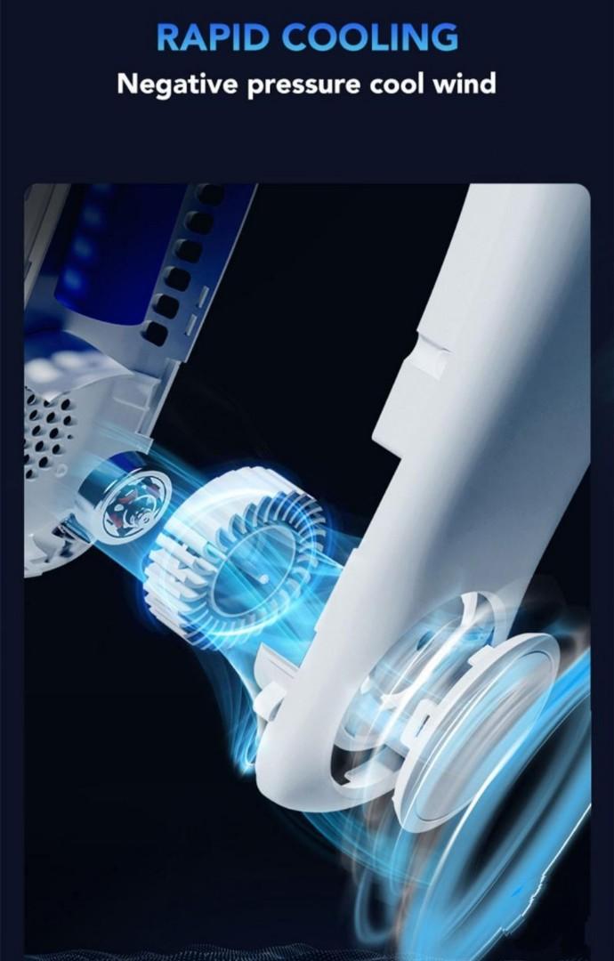 TYLEX XM43 Folding Neck Fan Four Turbine Blade Type-C Charging with ...