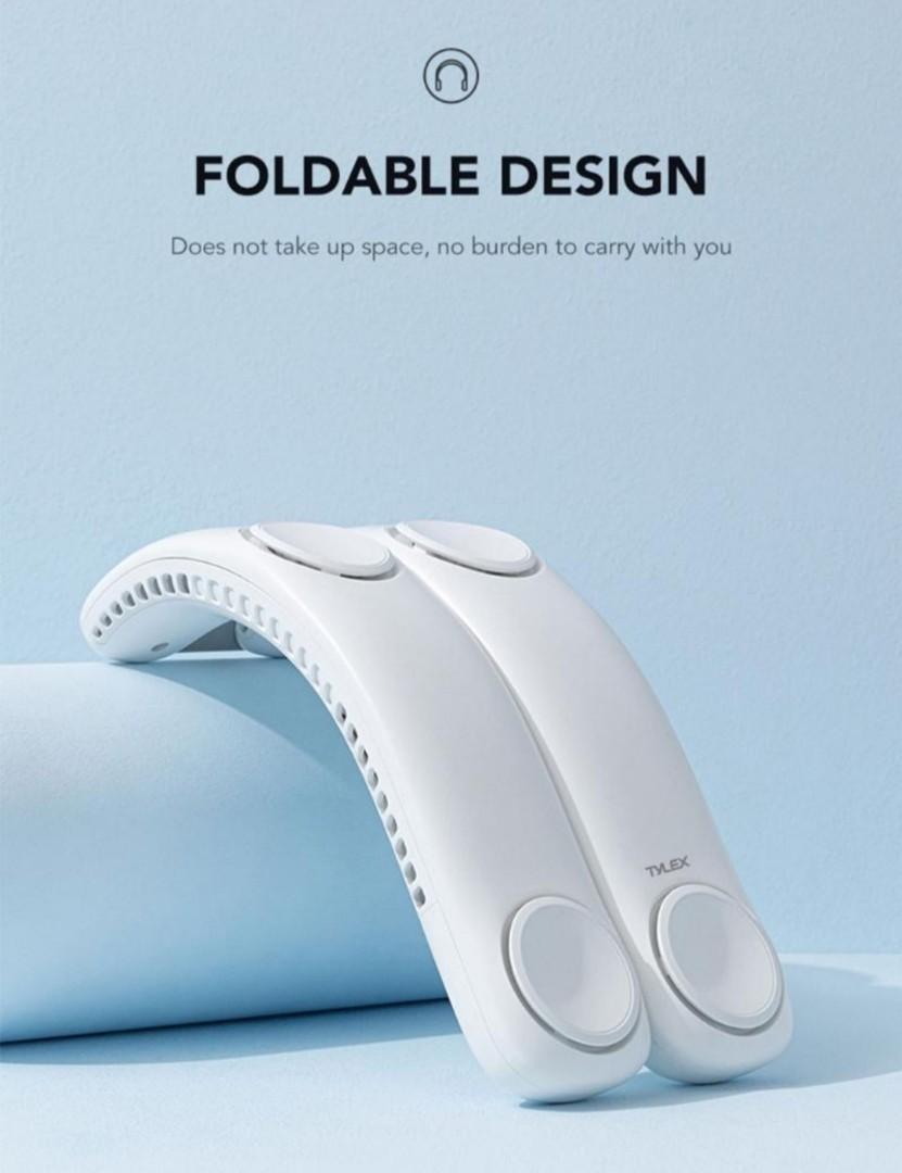 TYLEX XM43 Folding Neck Fan Four Turbine Blade Type-C Charging with ...