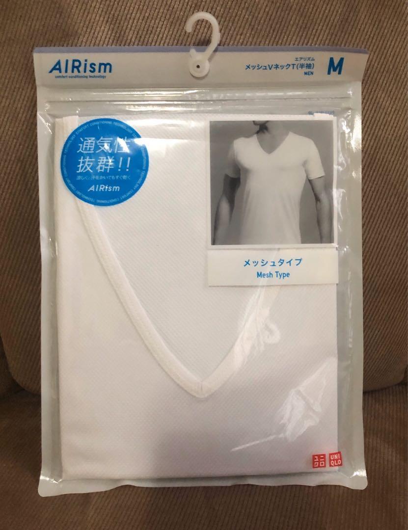 Uniqlo Airism V-Neck (Men's), Men's Fashion, Tops & Sets, Tshirts & Polo Shirts on Carousell