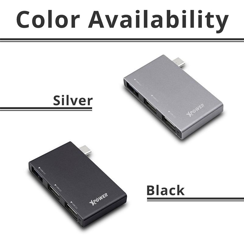 XPower HU3C Aluminium Alloy Type-C & Micro USB 2 in 1 USB 3.0 Hub ...