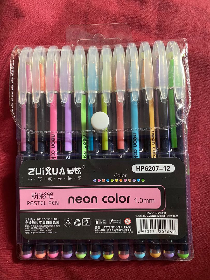 Zuixua 12 in 1 neow color pen, Hobbies & Toys, Stationary & Craft ...