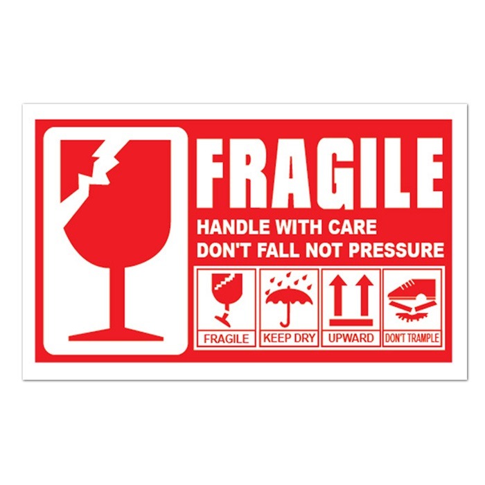 1000 PCS Fragile Sticker Warning Label Poslaju Courier Urgent Sticker ...