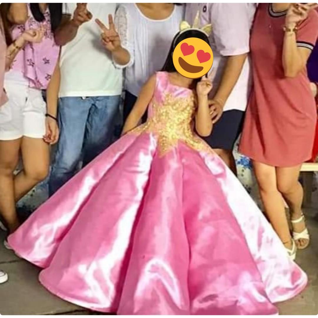 2nd hand - 7th Birthday Gown Pink and Gold, Women's Fashion, Dresses ...
