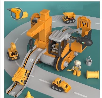 4 in 1 Deformation Construction Vehicle Toy Digger Excavator Crane ...