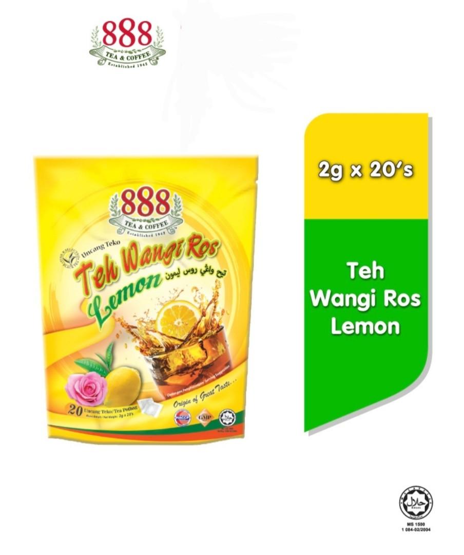 888 Teh Wangi Ros Lemon Pot Bag (2g x 20 Sachets), Health & Nutrition ...