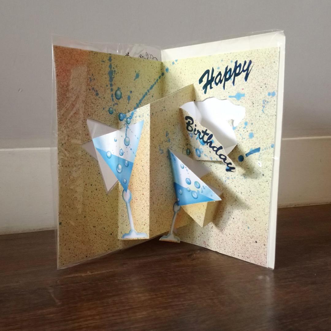 立體生日賀卡 生日卡 Pop-up Birthday Greeting Card, 興趣及遊戲, 手作＆自家設計, 文具及工藝 - 畫作及 ...