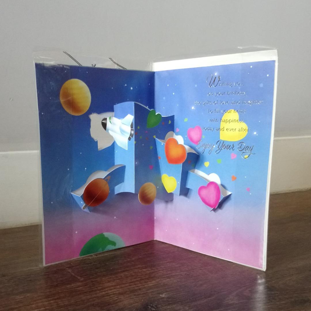 立體生日賀卡 生日卡 Pop-up Birthday Greeting Card, 興趣及遊戲, 手作＆自家設計, 文具及工藝 - 畫作及 ...