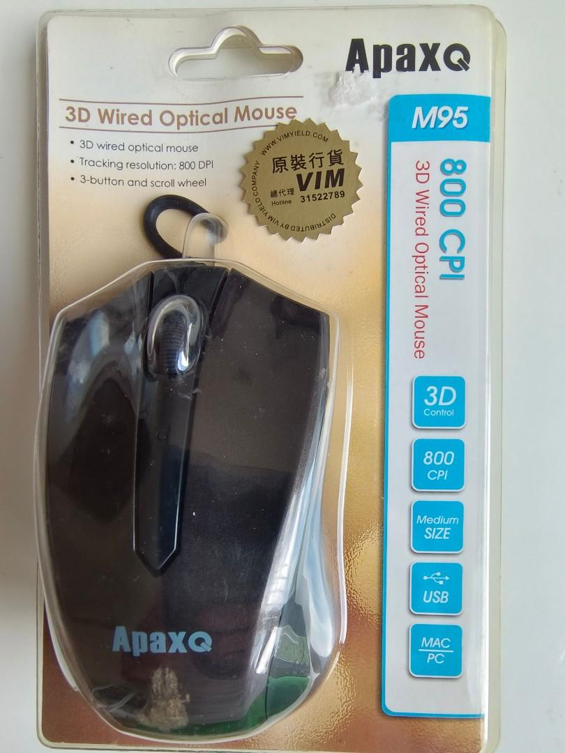 ApaxQ 3D wired optical mouse, 電腦＆科技, 電腦周邊及配件, 電腦滑鼠及相關產品 - Carousell