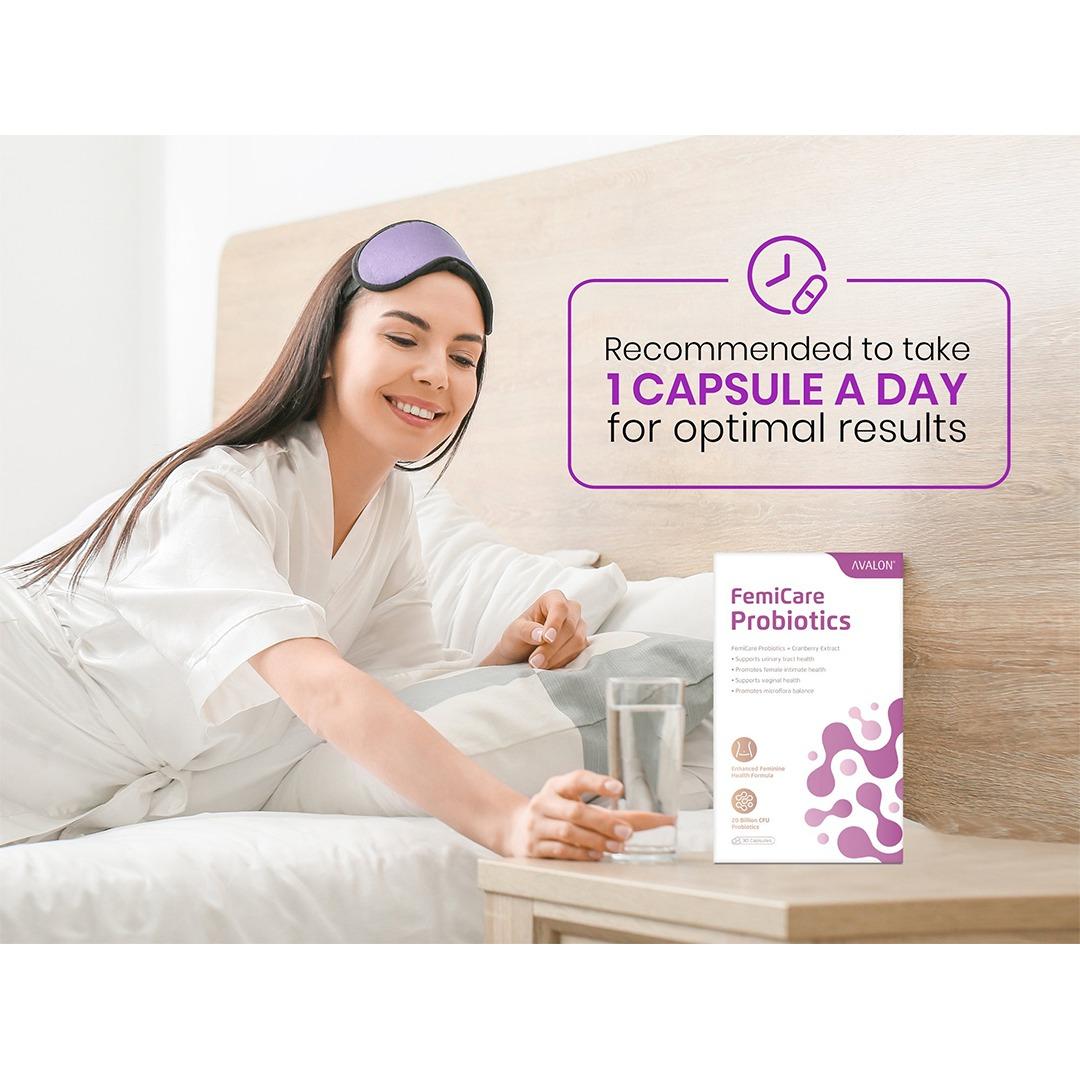 AVALON Femicare Probiotics 30s UTI, Health & Nutrition, Health ...