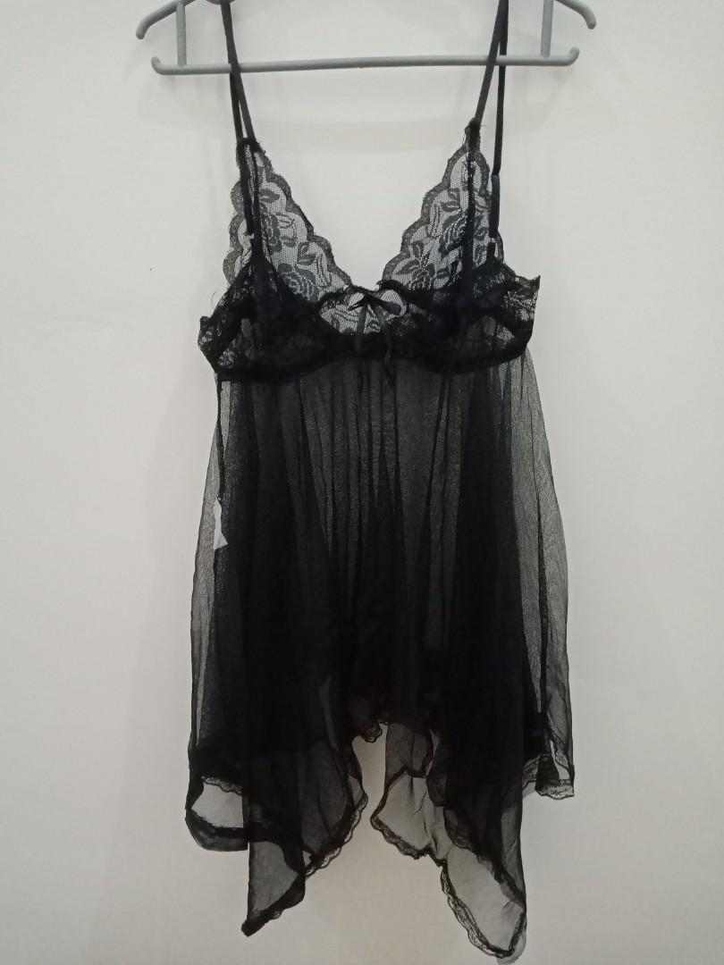 Black Transparent Lace Lingerie, Fesyen Wanita, Pakaian Wanita, Lainnya ...