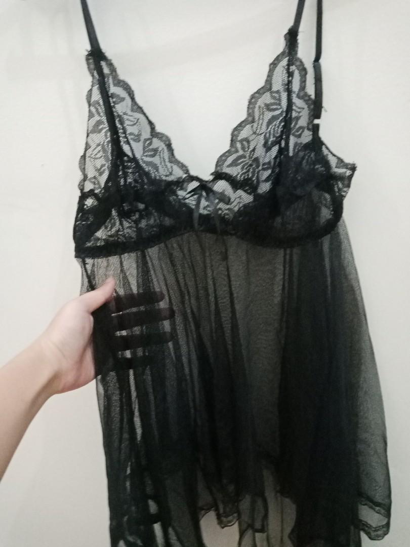 Black Transparent Lace Lingerie, Fesyen Wanita, Pakaian Wanita, Lainnya ...