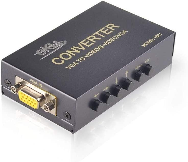 ⭐[C6208] ⭐Huasion VGA to AV Adapter Converter Box VGA Input Composite ...