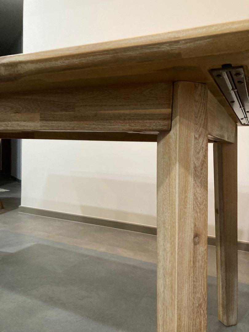 Castlery solid wood oak wood dining table, Furniture & Home Living ...