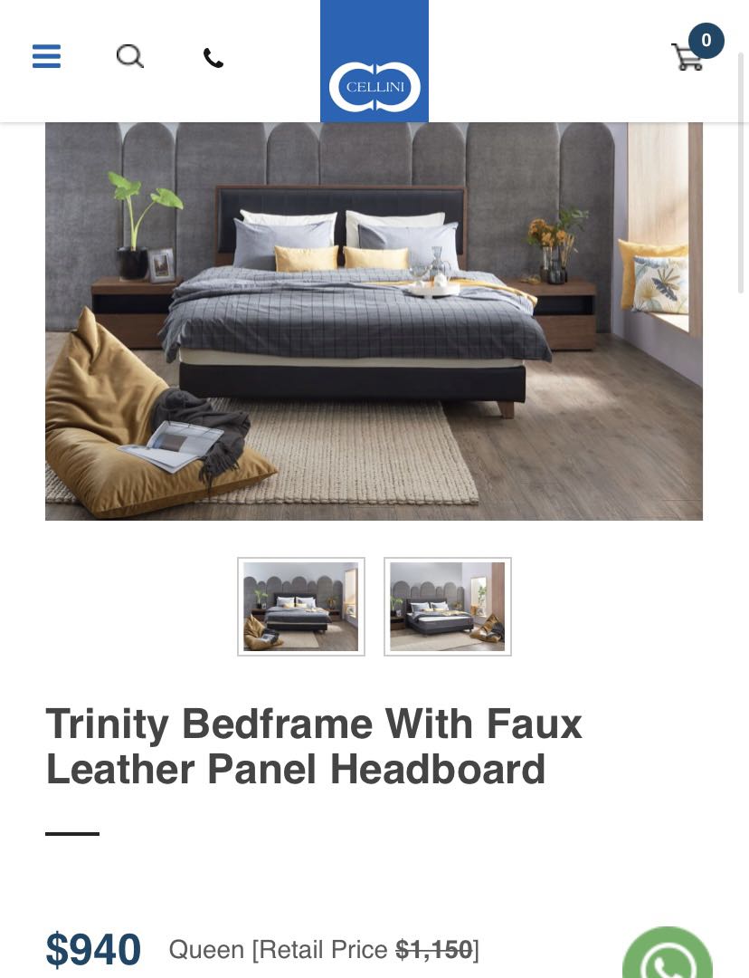 Cellini Queen Size Bed Frame, Furniture & Home Living, Furniture, Bed ...