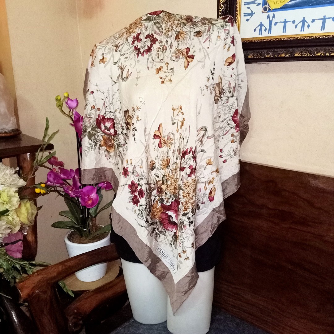 CLAIRE CHEVRIER SILK SCARF, Women's Fashion, Watches & Accessories ...