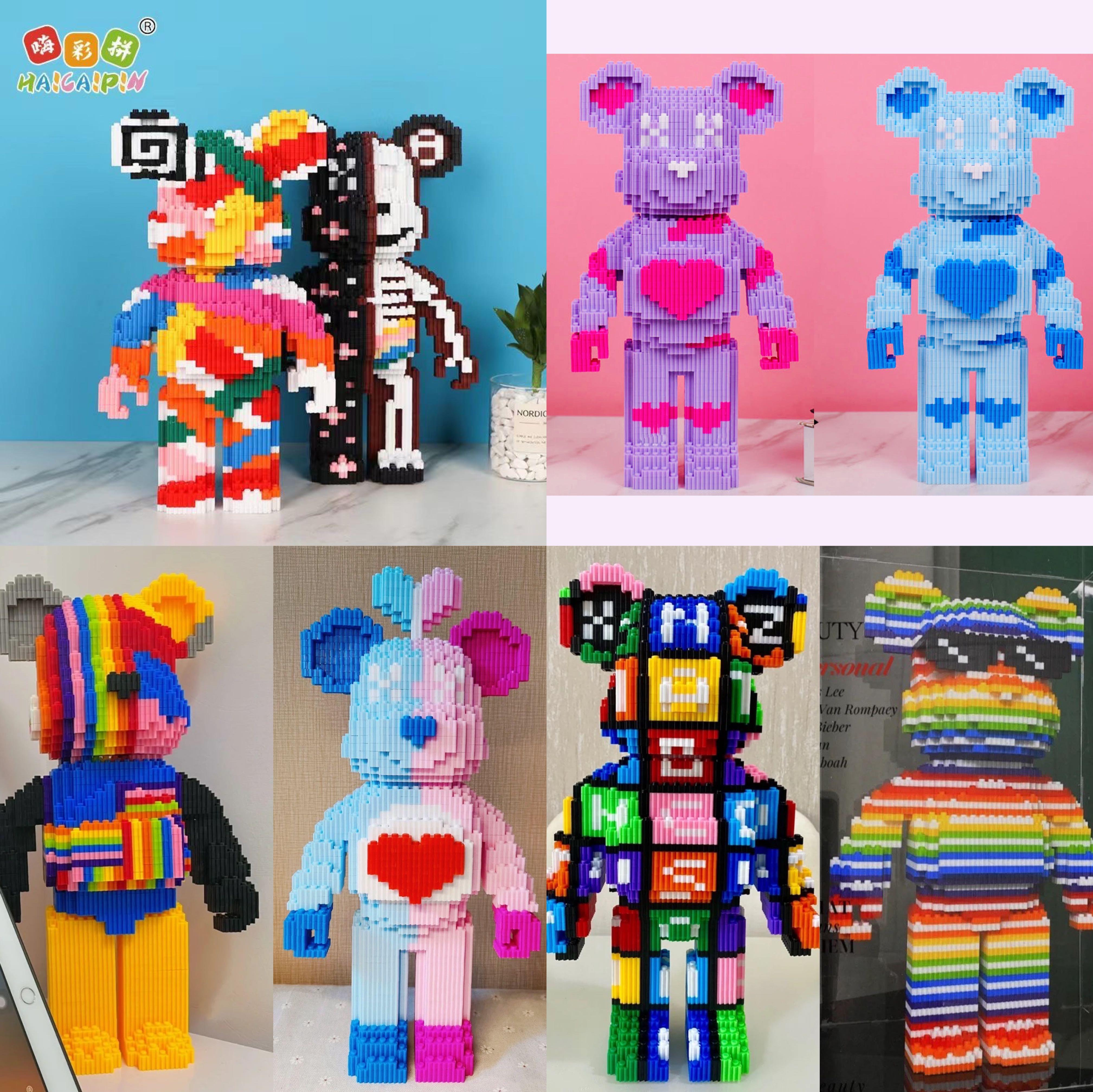 Colourful Bearbrick Violent Bear Building Blocks Lego DIY Toys Birthday ...
