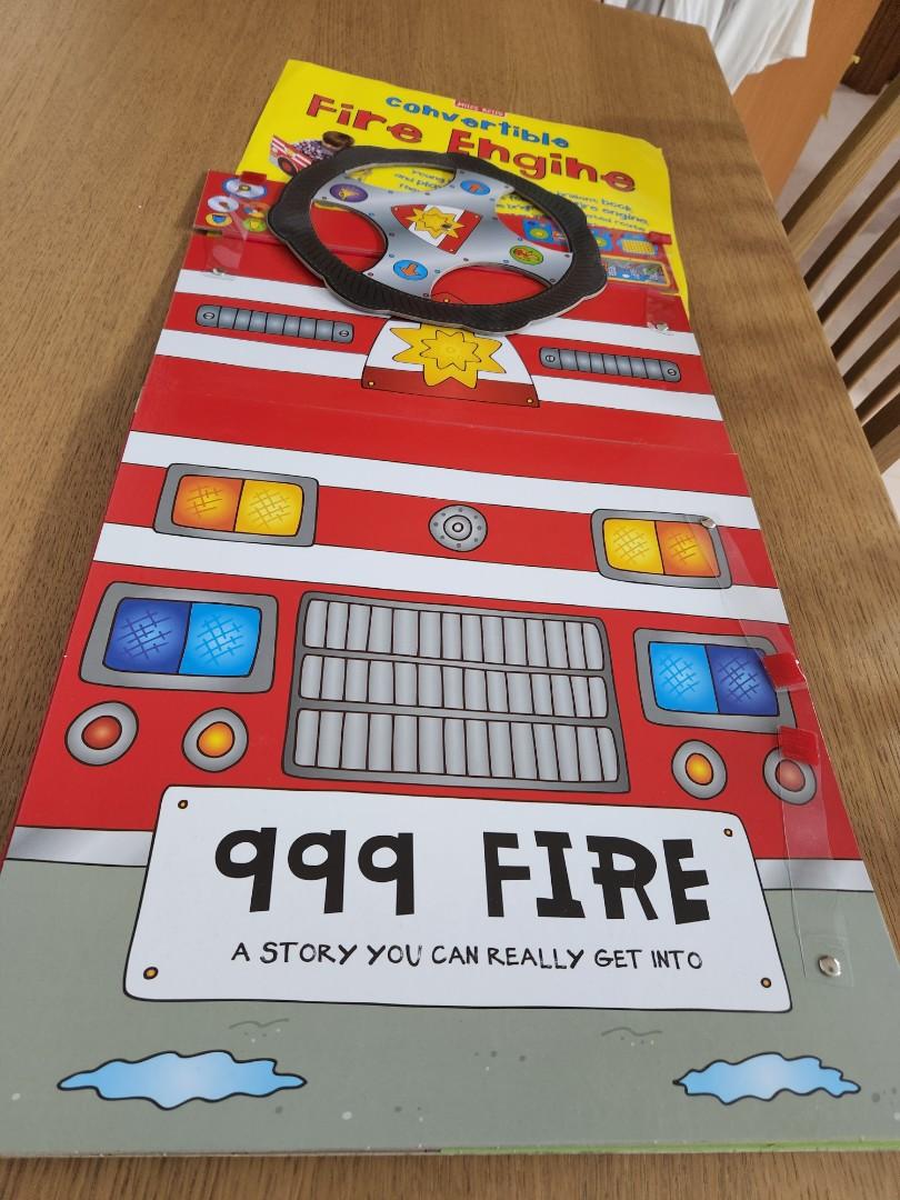Convertible fire engine book 玩具圖書, 興趣及遊戲, 書本 & 文具, 小朋友書 - Carousell