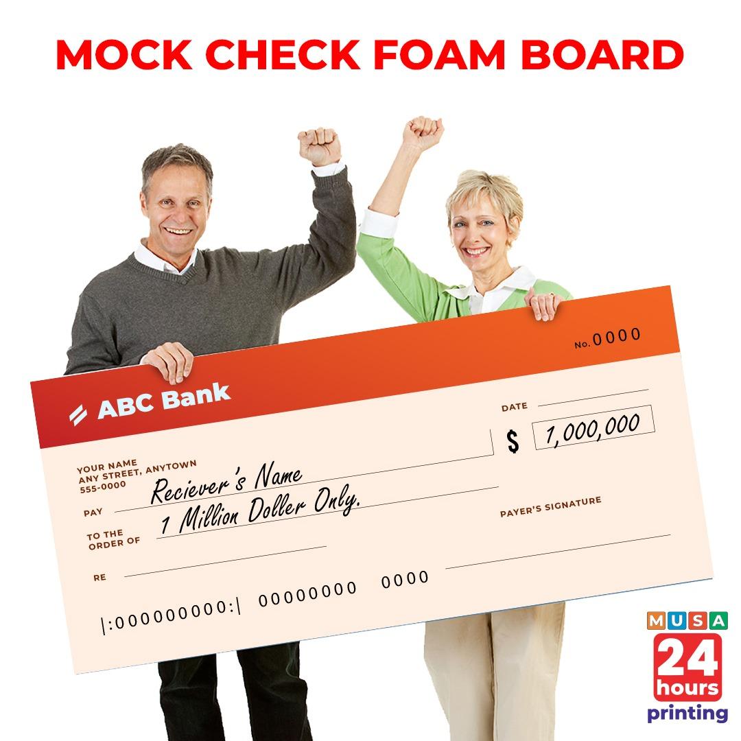 Custom Mock Check Printing From $98, Hobbies & Toys, Stationery & Craft ...