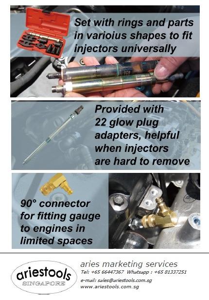 Diesel Compression Tester c/w universal injector adapter kit & clamp-on ...