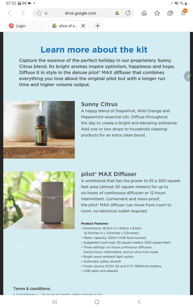 DOTERRA pilot Max -portable, Furniture & Home Living, Home Fragrance on ...
