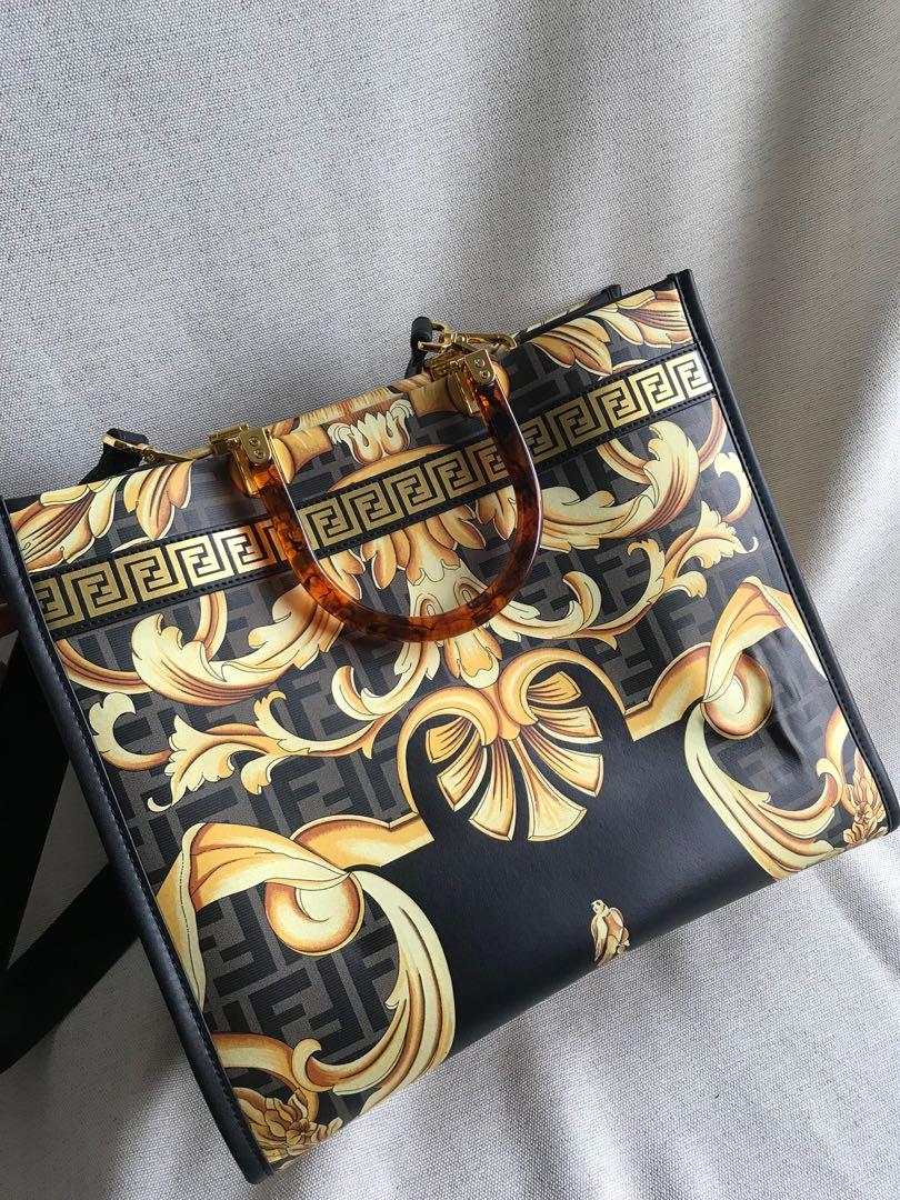 Fendi x Versace Sunshine Fendace Tote Bag, Women's Fashion, Bags ...