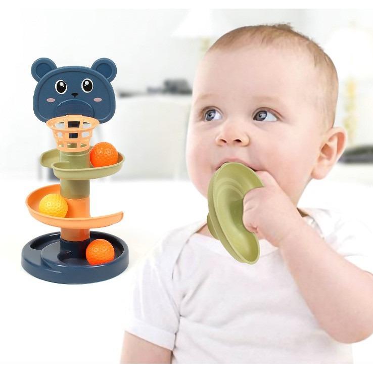 Fun Stacking Track Sliding Ball Toys - 5-Tier Tower Rolling Ball Toy ...