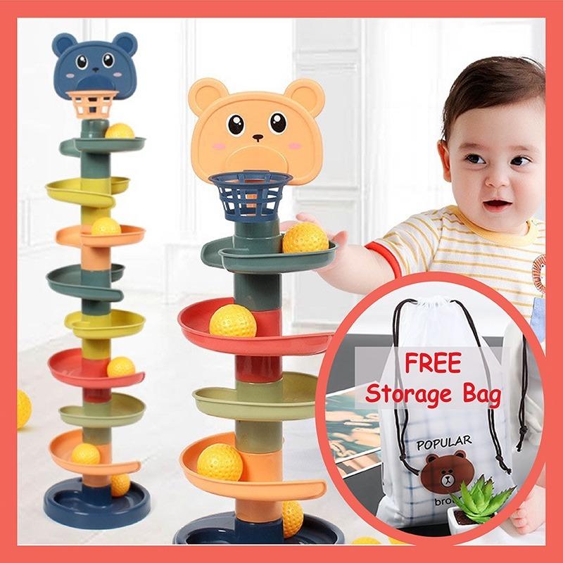 Fun Stacking Track Sliding Ball Toys - 5-Tier Tower Rolling Ball Toy ...