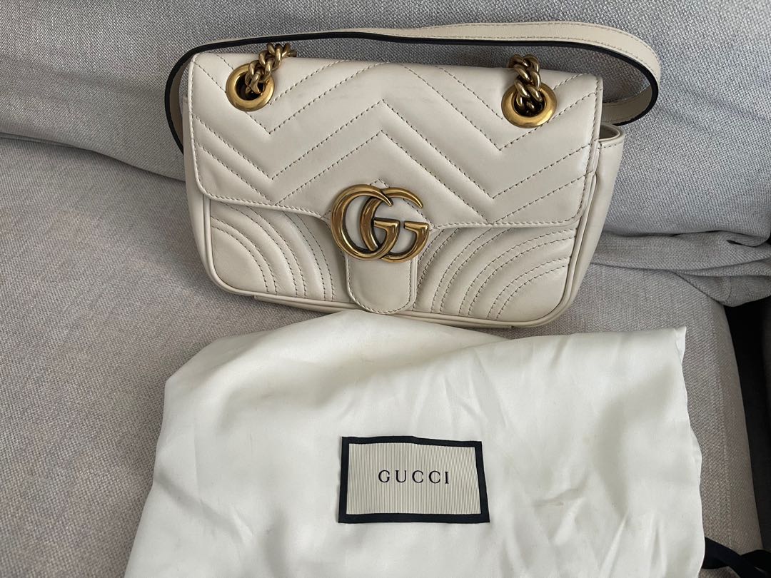Gucci Marmont mini white, Women's Fashion, Bags & Wallets, Shoulder ...