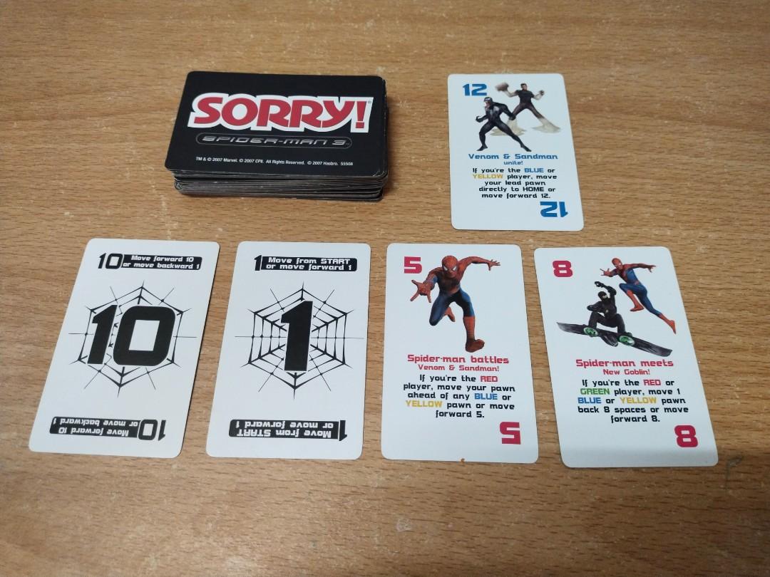 Hasbro Sorry! Spider-Man 3 Edition Boardgame, Hobbies & Toys, Toys ...