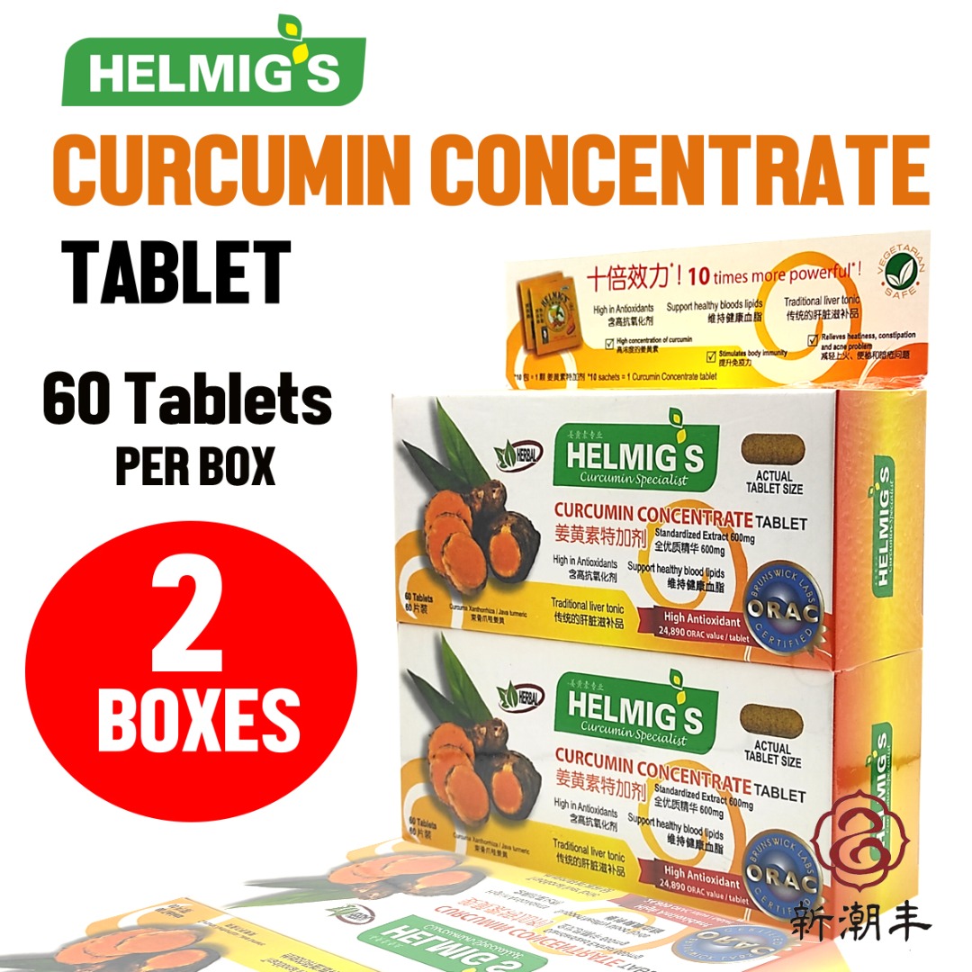 Helmig's Curcumin Concentrate Tablet 60+60 Tablets Exp 10/2025, Health ...