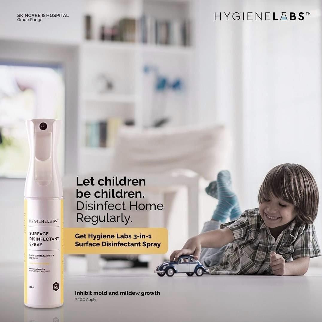 HYGIENE LAB - Hospital Grade Surface Disinfectant Spray 300ml, Beauty ...