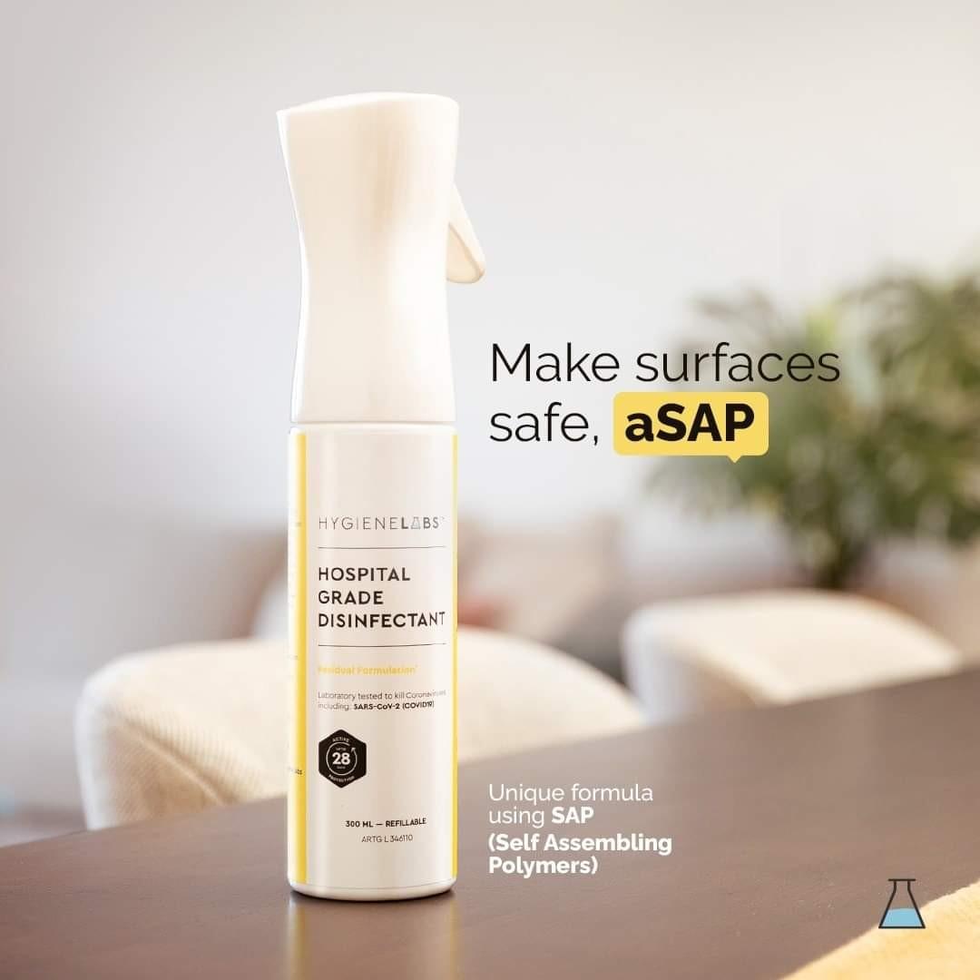 HYGIENE LAB - Hospital Grade Surface Disinfectant Spray 300ml, Beauty ...