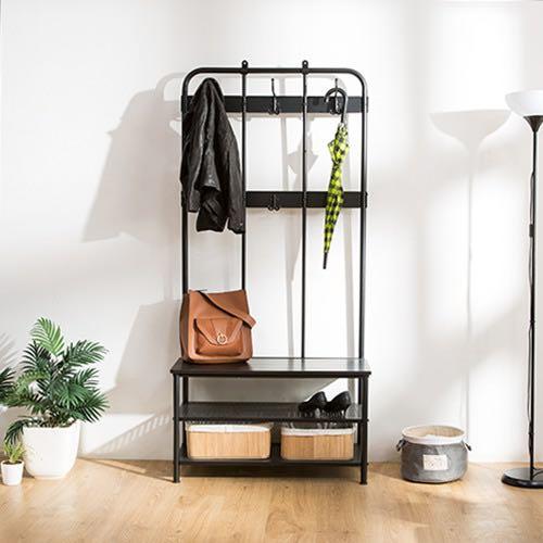 IKEA pinning coat rack with shoe storage bench, Furniture & Home Living ...