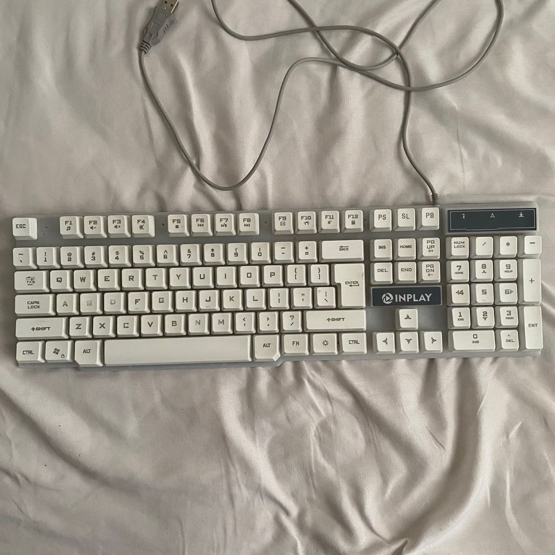 INPLAY GAMING KEYBOARD WHITE, Computers & Tech, Parts & Accessories ...