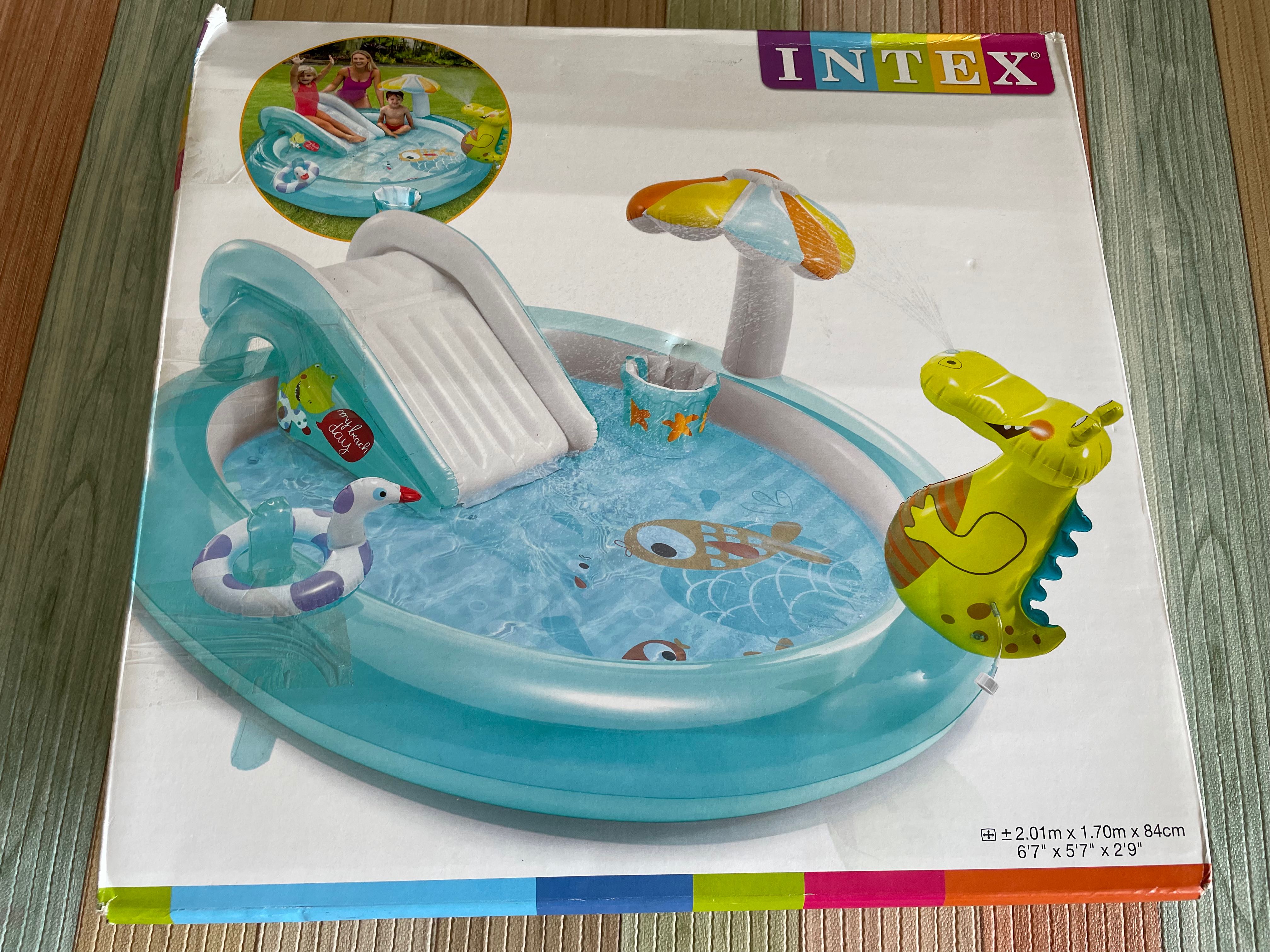 Intex inflatable pool with slide, Hobbies & Toys, Toys & Games on Carousell