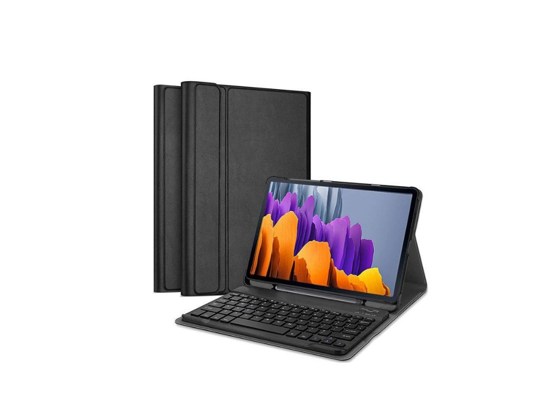 J045) Galaxy Tab S8 Ultra 14.6" Keyboard Case, PU Leather Stand Cover ...