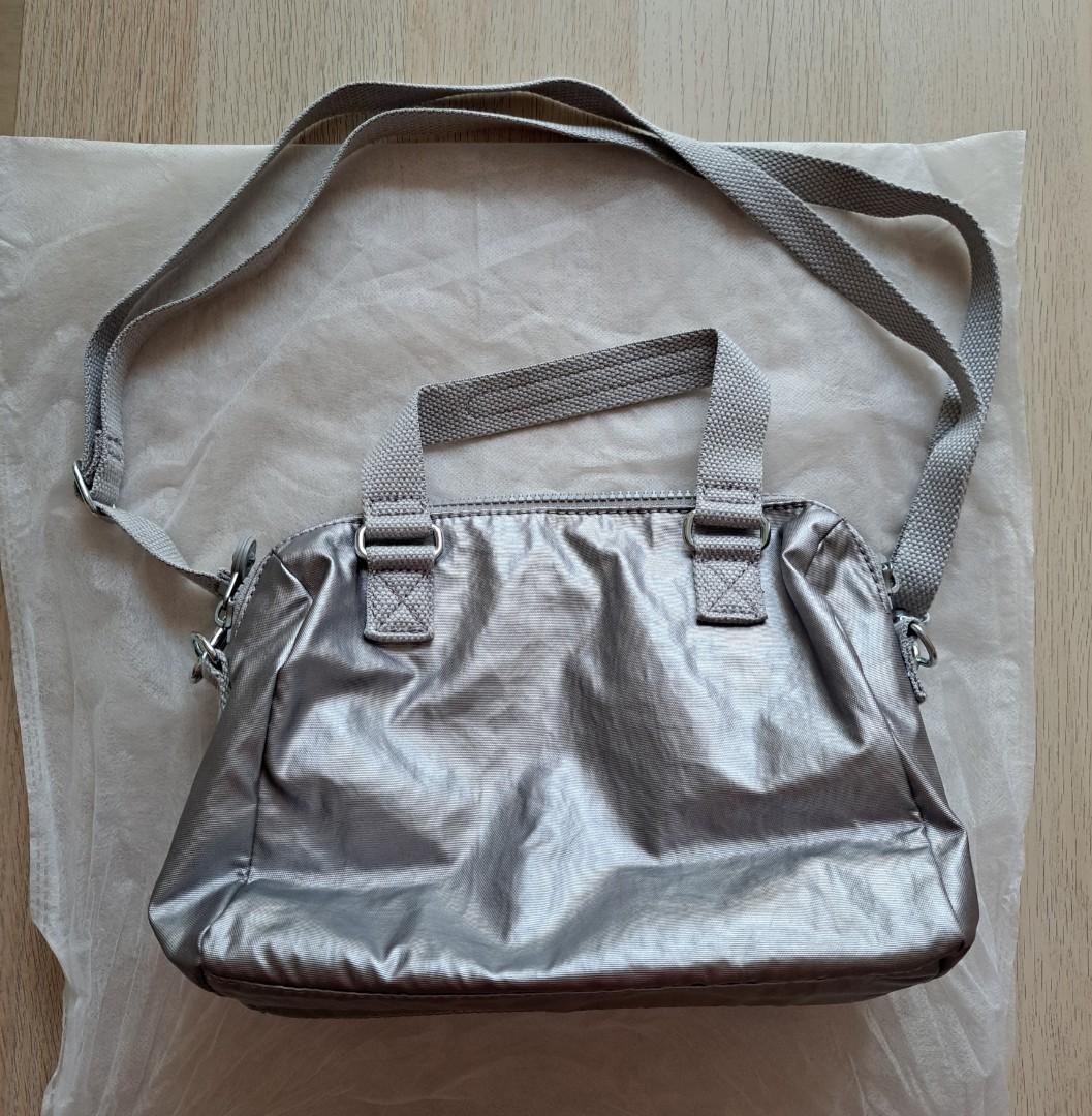 Kipling metallic silver waterproof crossbody bag, Women's Fashion, Bags ...