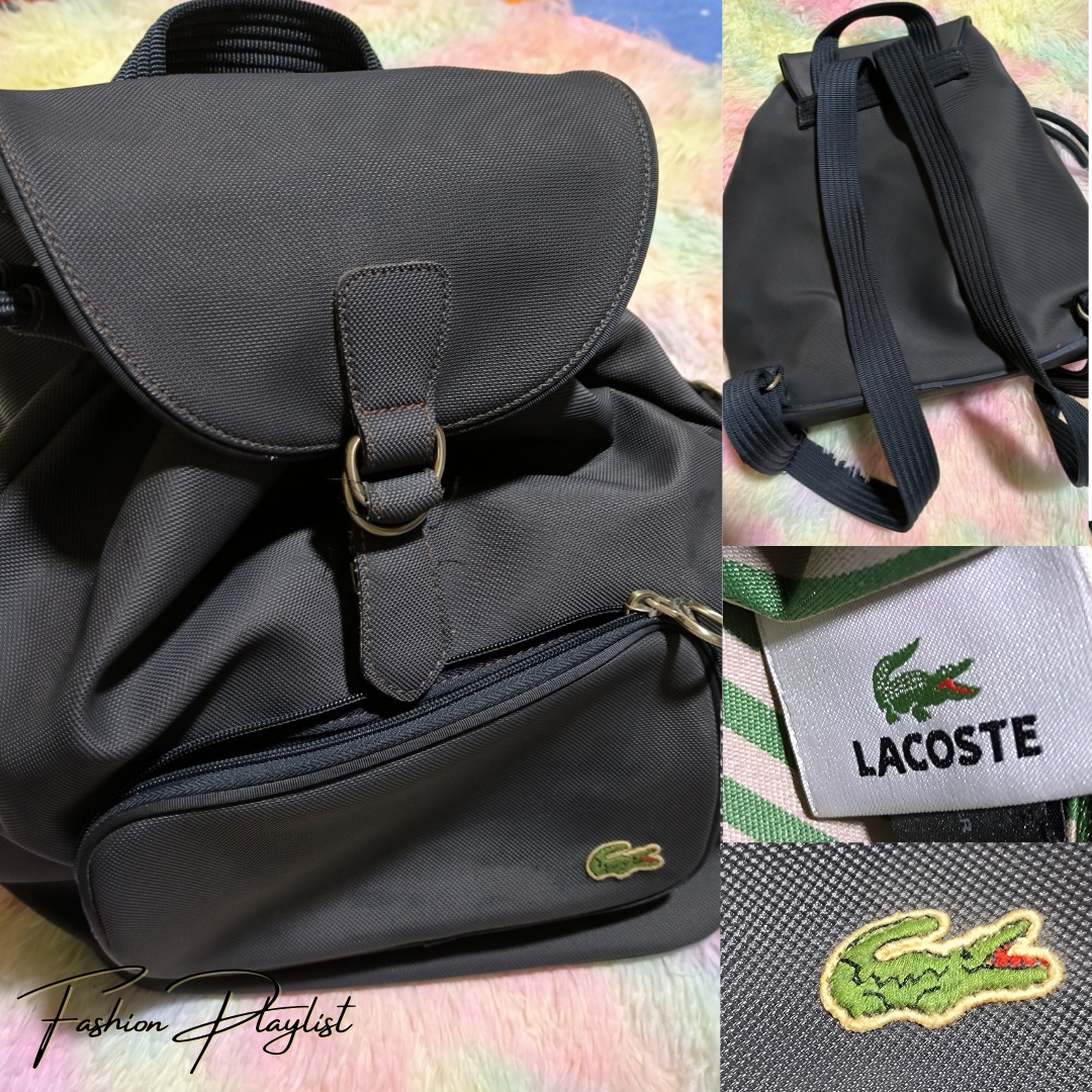 Lacoste Navy Blue Polyurethane Backpack (Original - US), Luxury, Bags ...