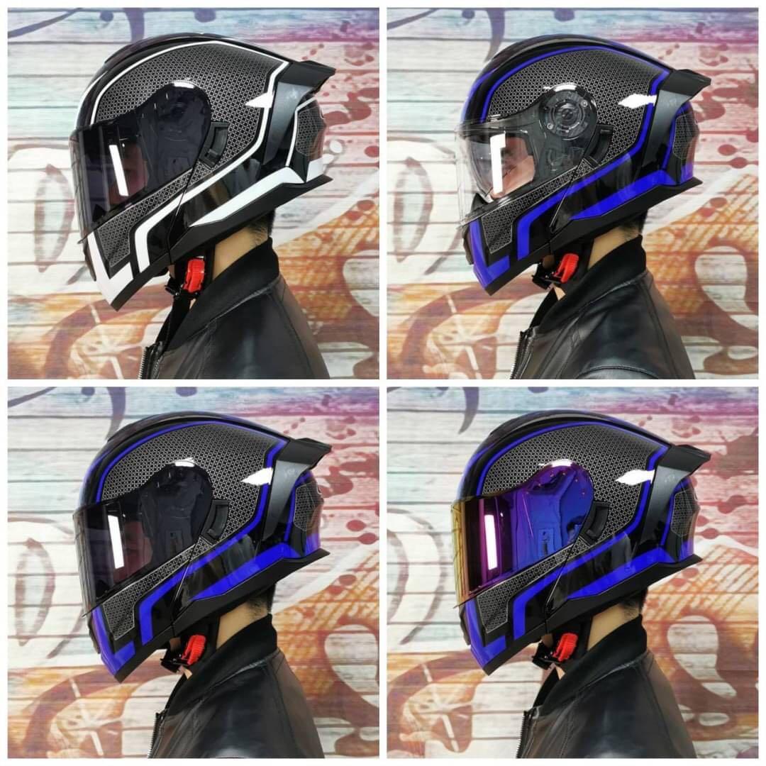 LVS Modular motorbike helmet with DOT certification and double visor ...