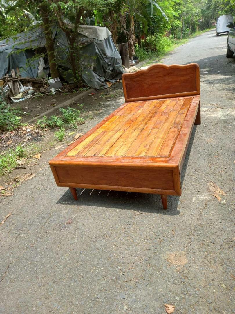 Mid-Century Narra Single Bed, Furniture & Home Living, Furniture, Bed ...