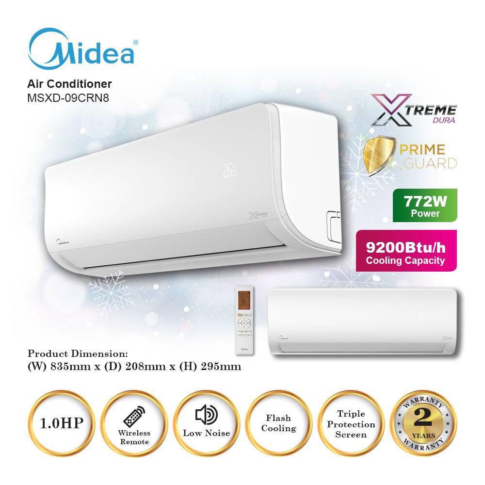 MIDEA XTREME DURA R32 NON-INVERTER AIR CONDITIONER | MSXD-09CRN8 (IPOH AREA CASH & CARRY), TV ...
