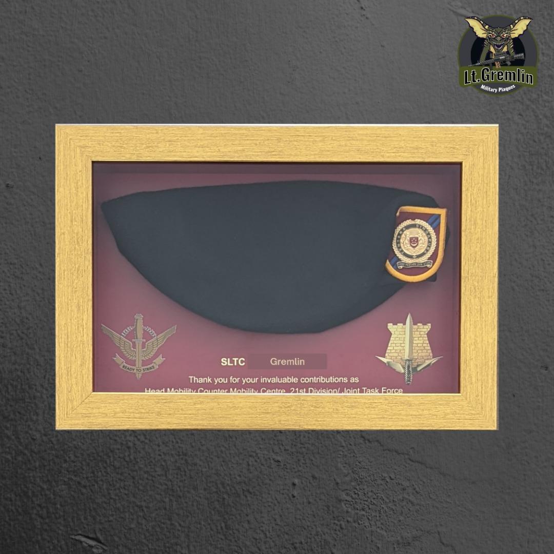 Military Beret Plaque - Gift SAF Army RSN Navy RSAF Airforce Police SPF ...