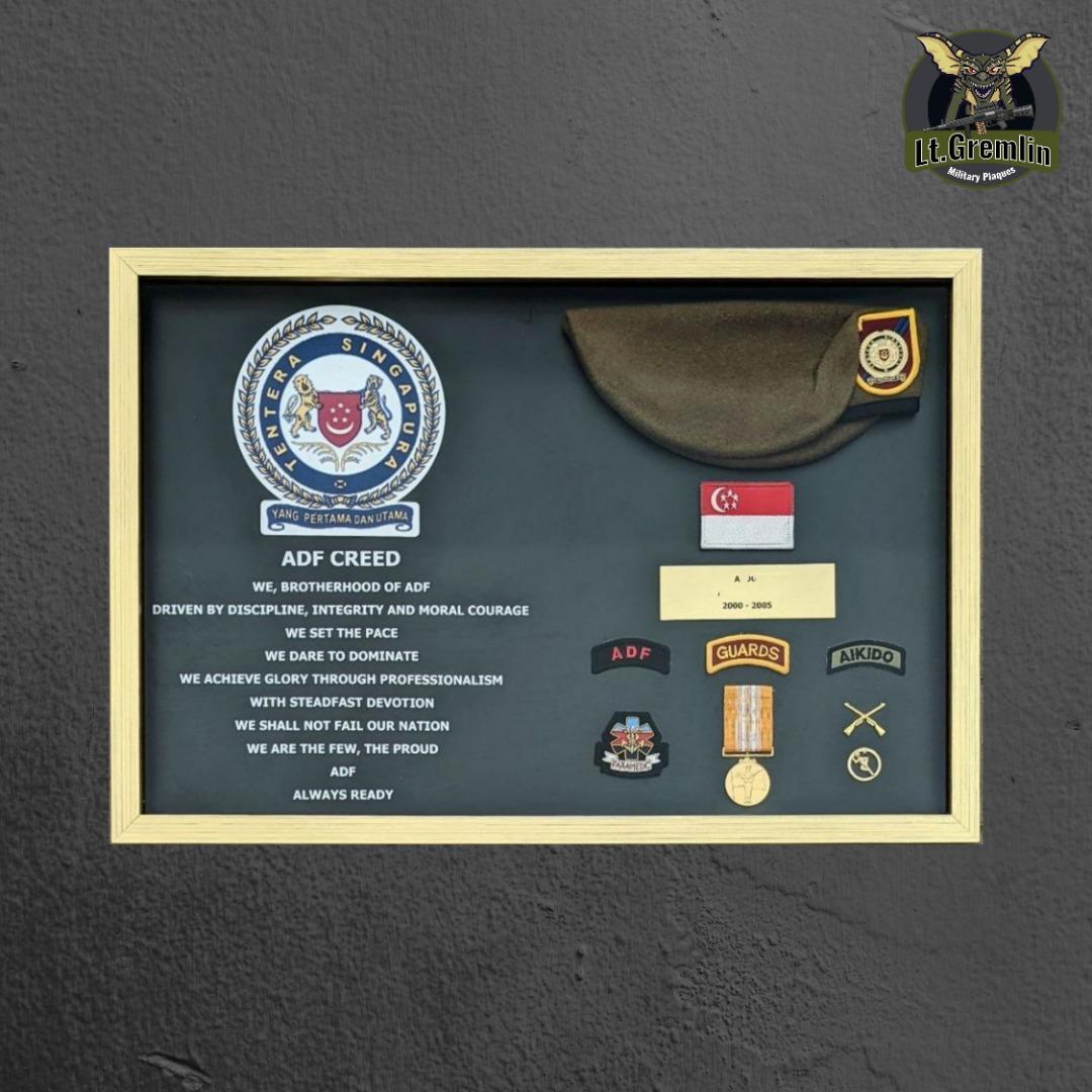 Military Beret Plaque - Gift SAF Army RSN Navy RSAF Airforce Police SPF ...