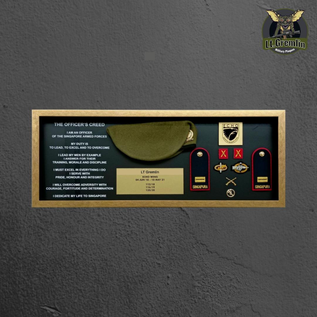 Military Beret Plaque - Gift SAF Army RSN Navy RSAF Airforce Police SPF ...