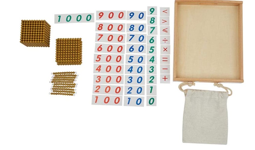 Montessori Math Beads Toys Materials for Toddlers Golden Beads and ...