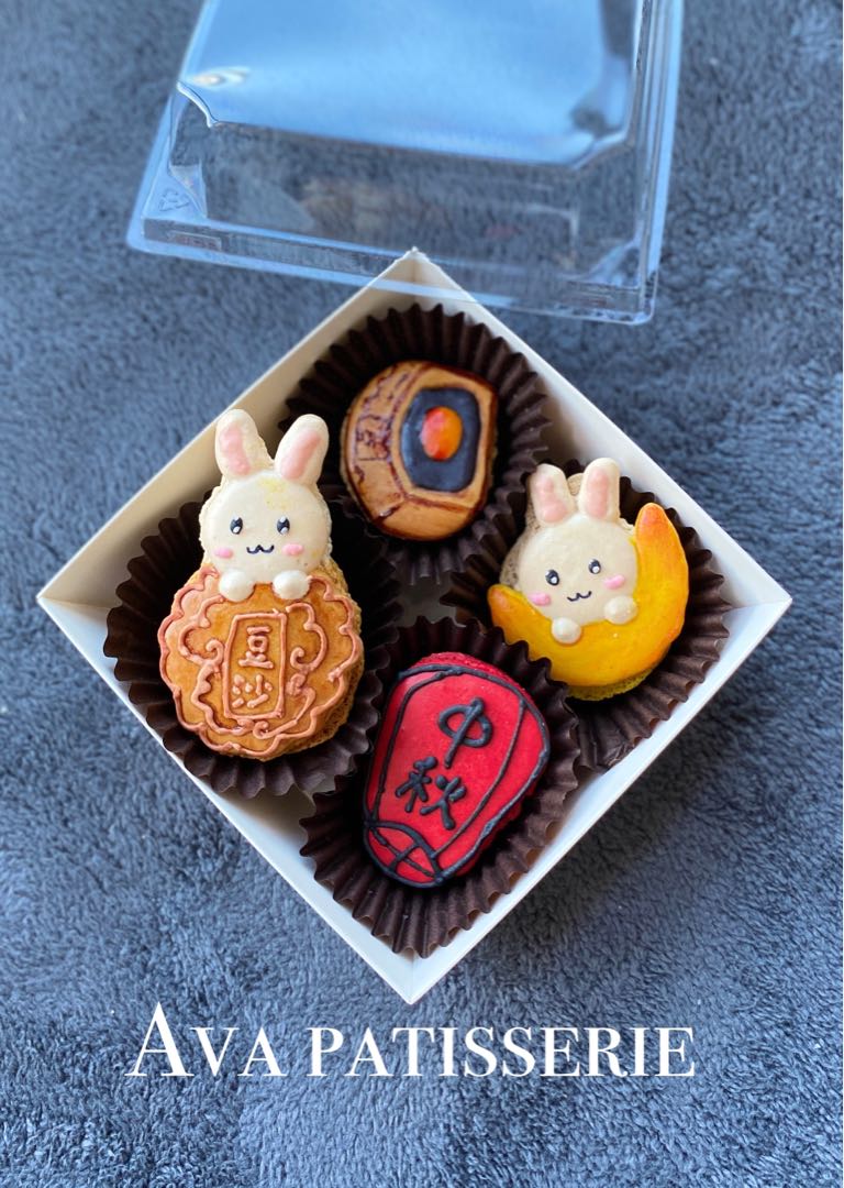 Mooncake theme macarons, Food & Drinks, Homemade Bakes on Carousell