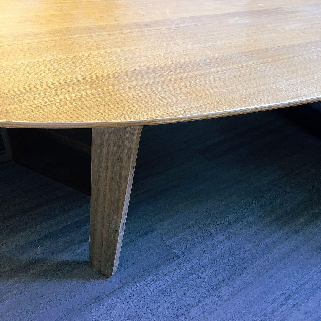 Muji Oak Wood Low Coffee Table/Dining Table, Furniture & Home Living ...
