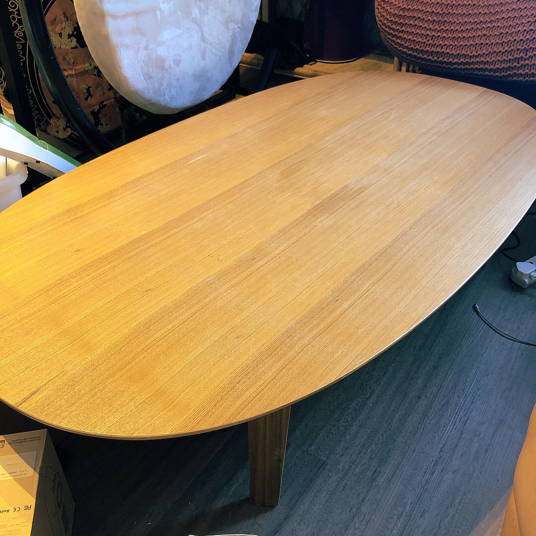 Muji Oak Wood Low Coffee Table/Dining Table, Furniture & Home Living ...