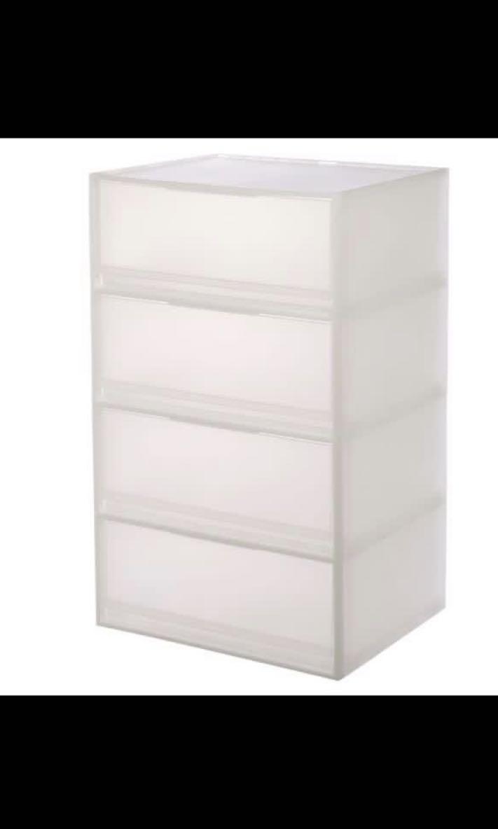 Muji Storage Box 4 tier, Furniture & Home Living, Home Improvement ...